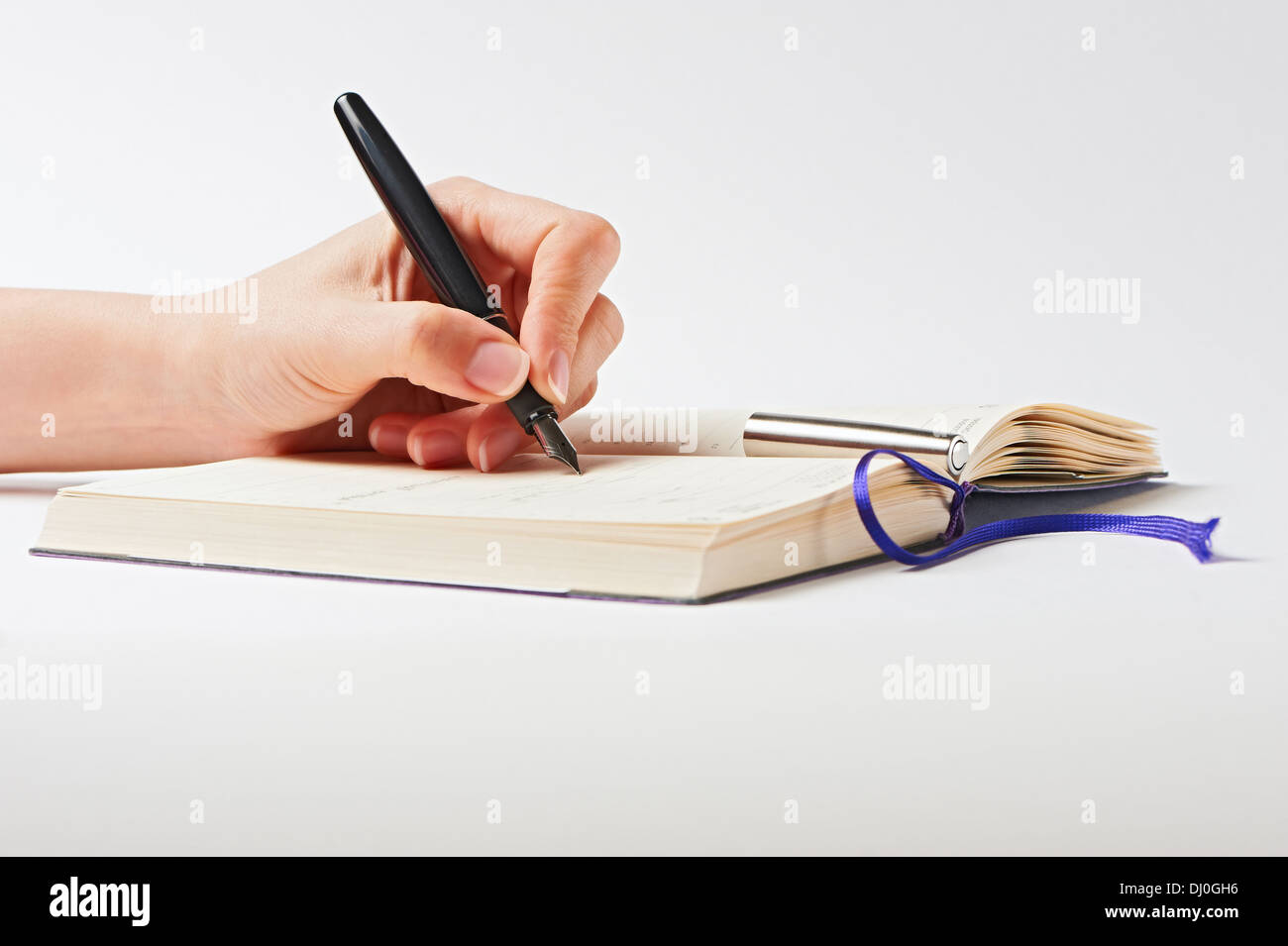 Diary hand black and white hi-res stock photography and images - Alamy