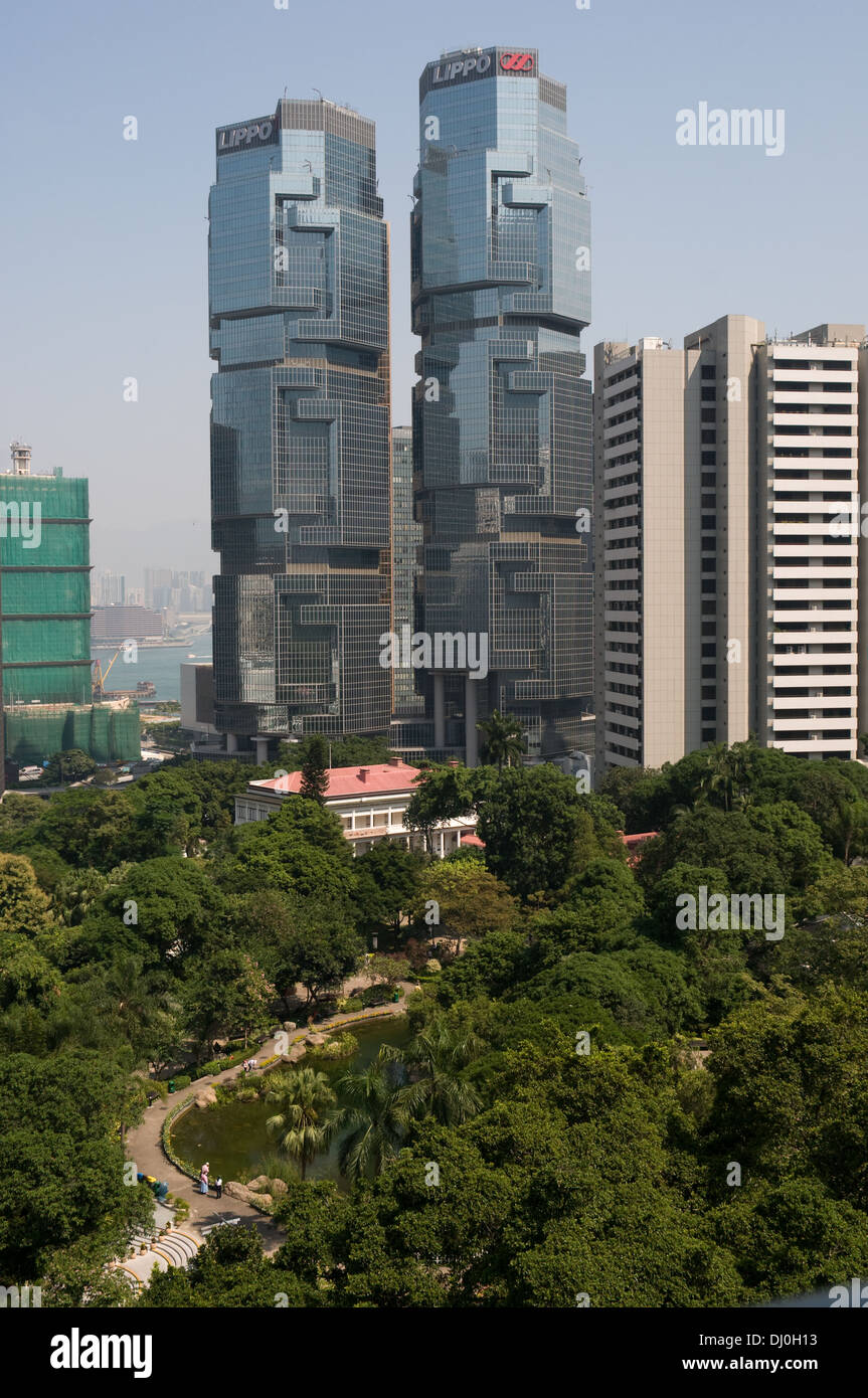 Lippo twin towers trees parkland hi-res stock photography and images ...