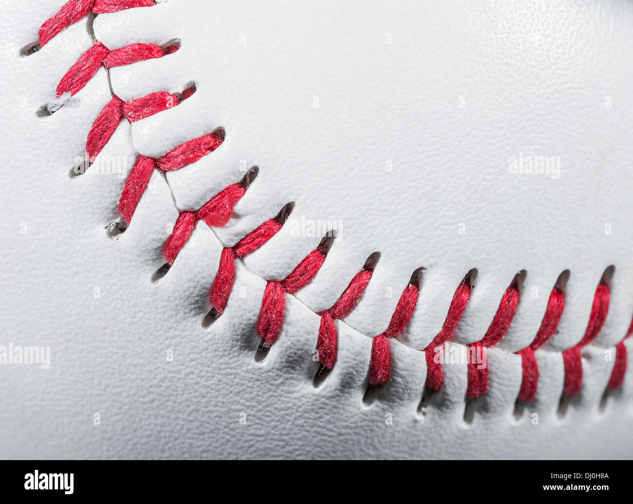 Baseball Ball macro detail on Stitches, Shallow Focus Stock Photo - Alamy