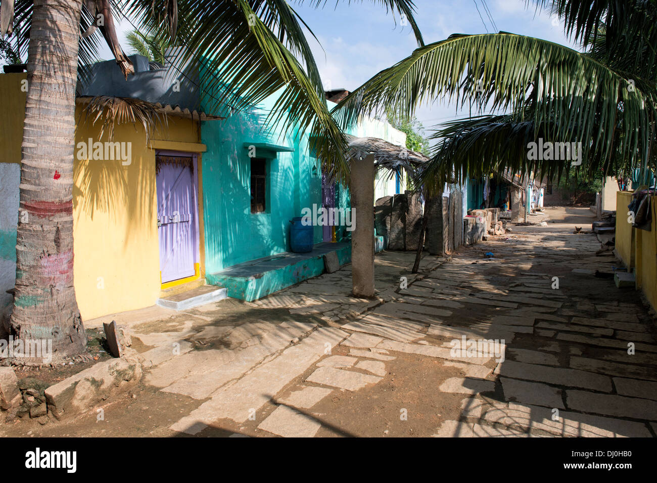 Rural Indian village street. Andhra Pradesh, India Stock Photo ...