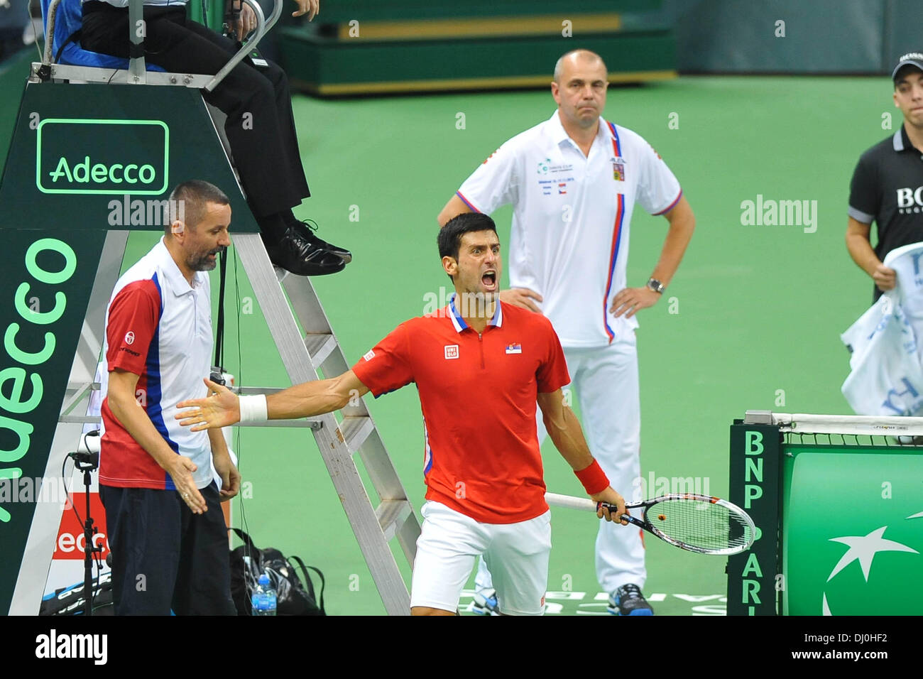 Belgrade, Serbia. 17th Nov, 2013. Novak Djokovic (Ser) during the Davis ...