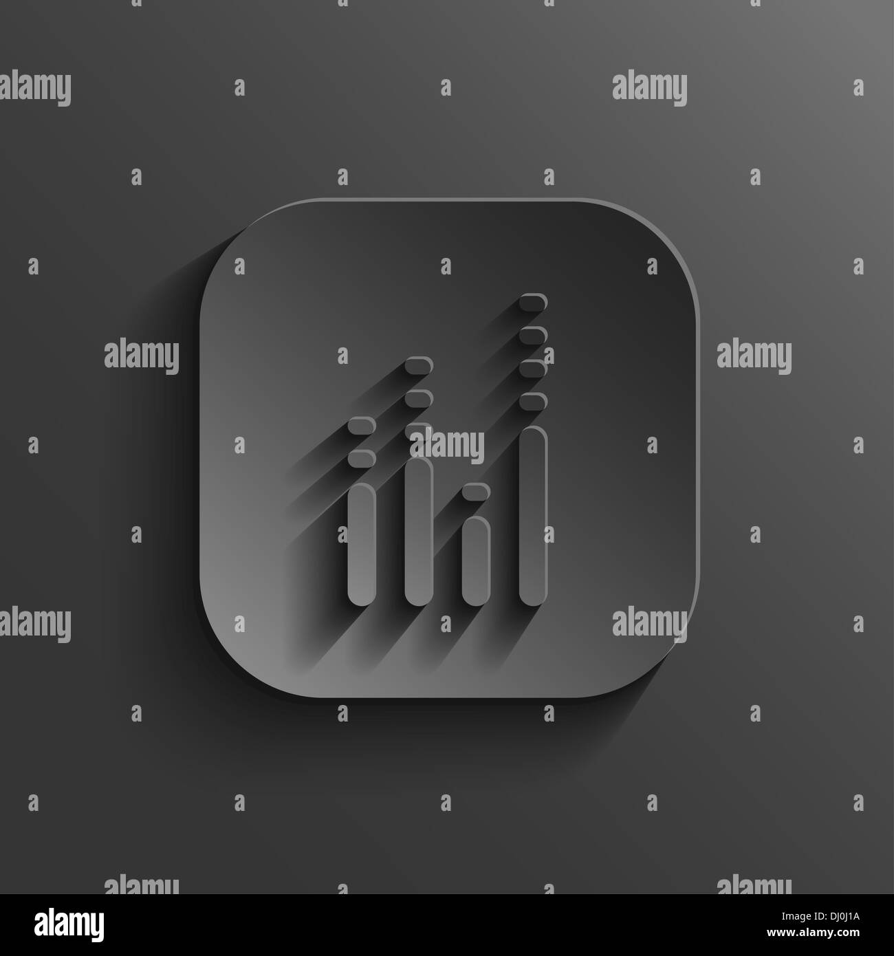 Equalizer icon - black app button with shadow Stock Photo - Alamy
