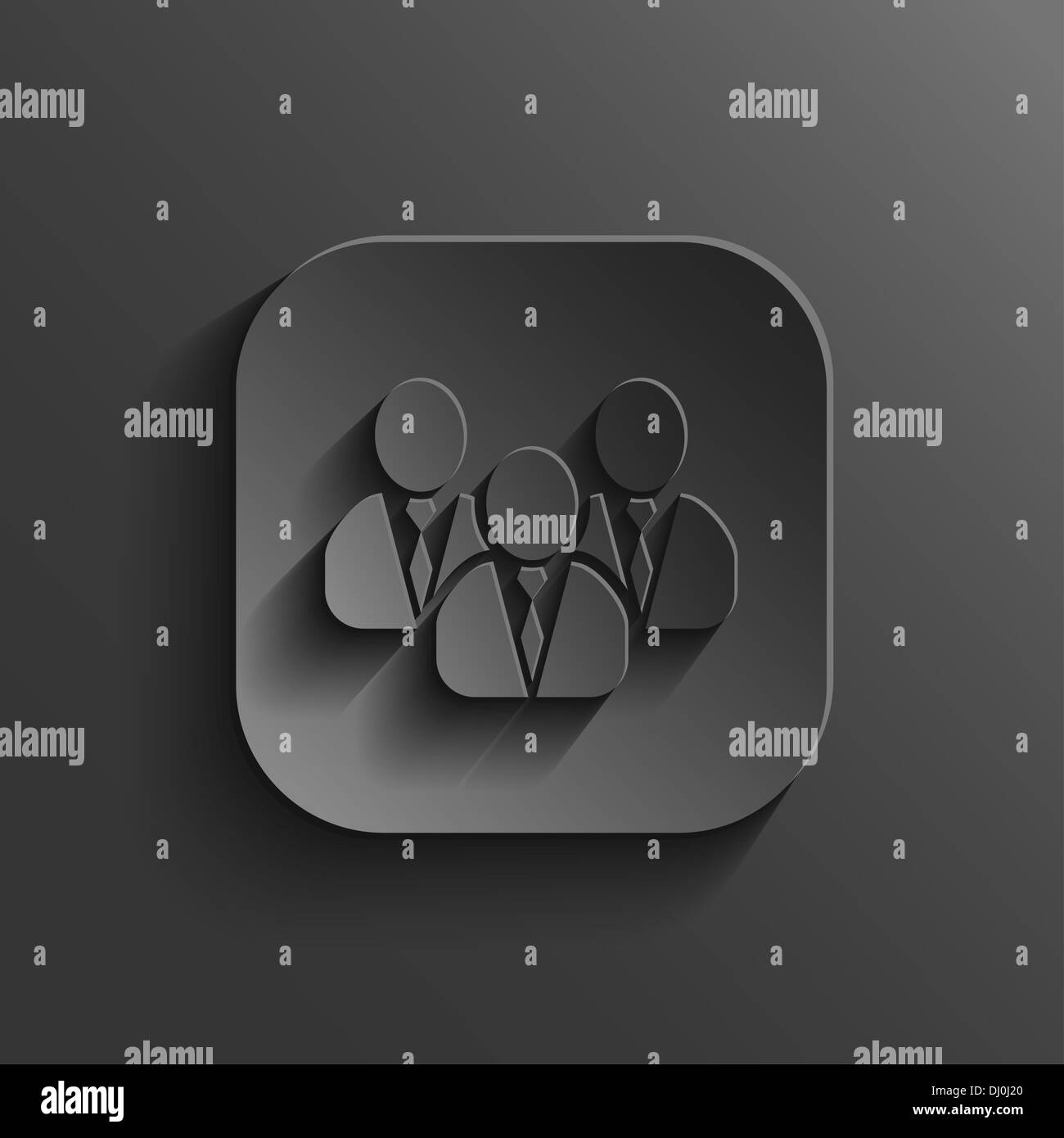 User group network icon - black app button with shadow Stock Photo - Alamy