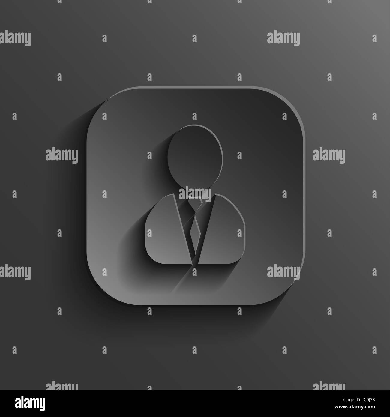 User icon - black app button with shadow Stock Photo - Alamy