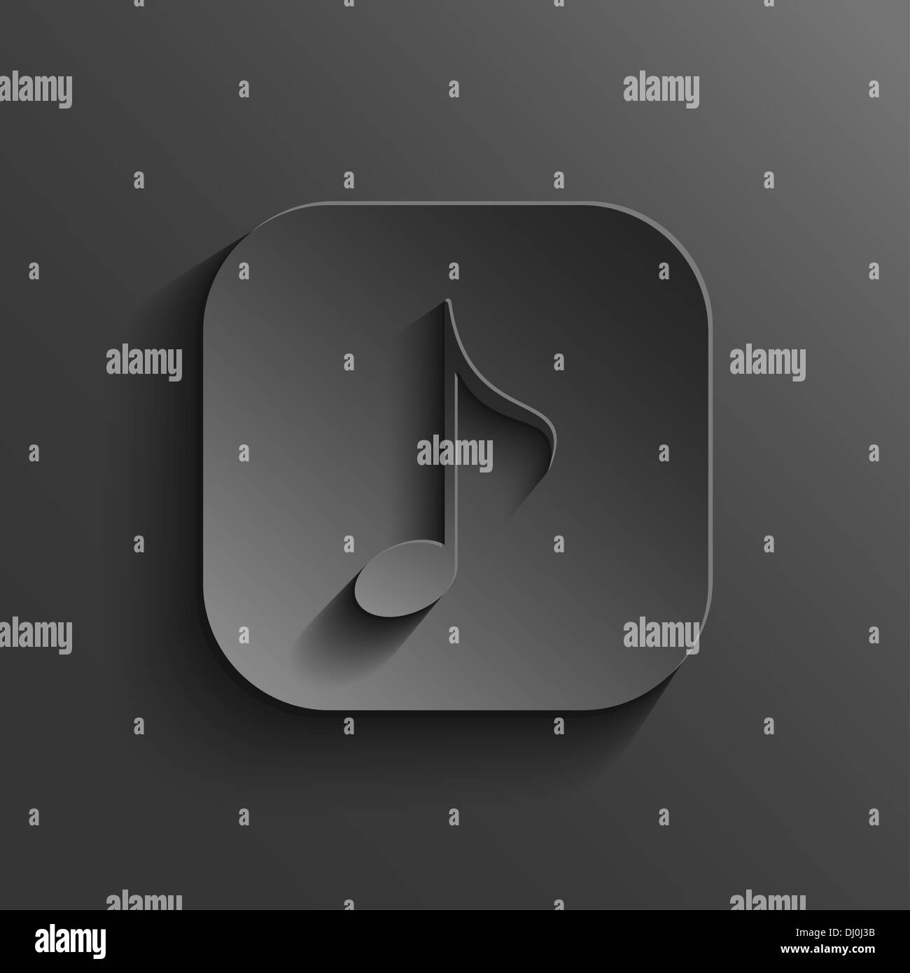 Note icon - black app button with shadow Stock Photo - Alamy