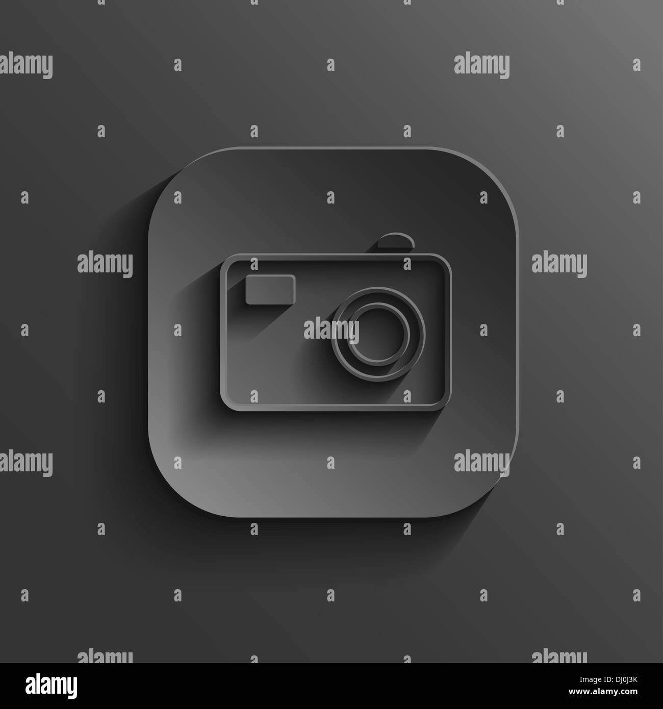 Camera icon - black app button with shadow Stock Photo - Alamy