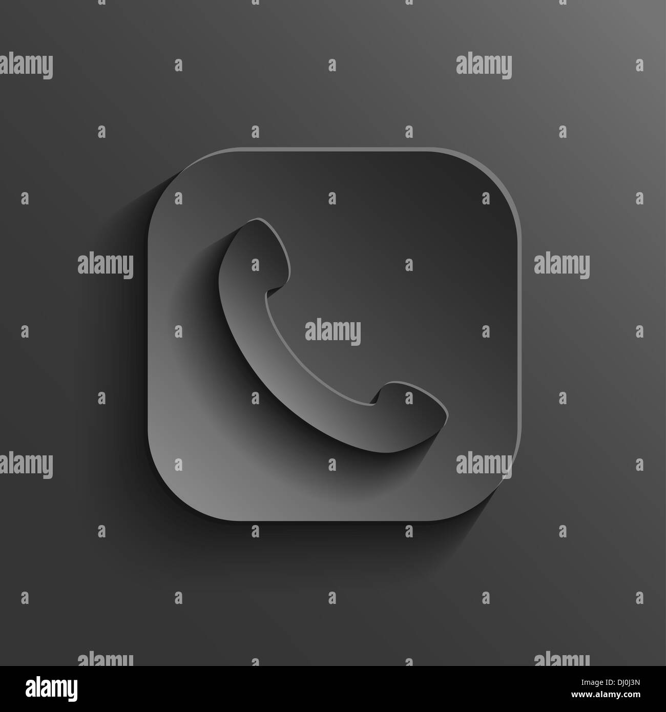 Phone icon - black app button with shadow Stock Photo - Alamy