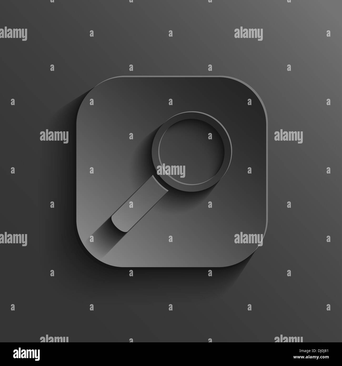 Search icon - black app button with shadow Stock Photo - Alamy