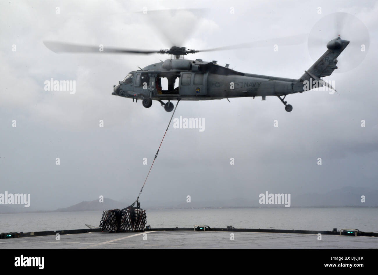 A U.S. Navy MH-60S Seahawk helicopter assigned to Helicopter Sea Combat ...