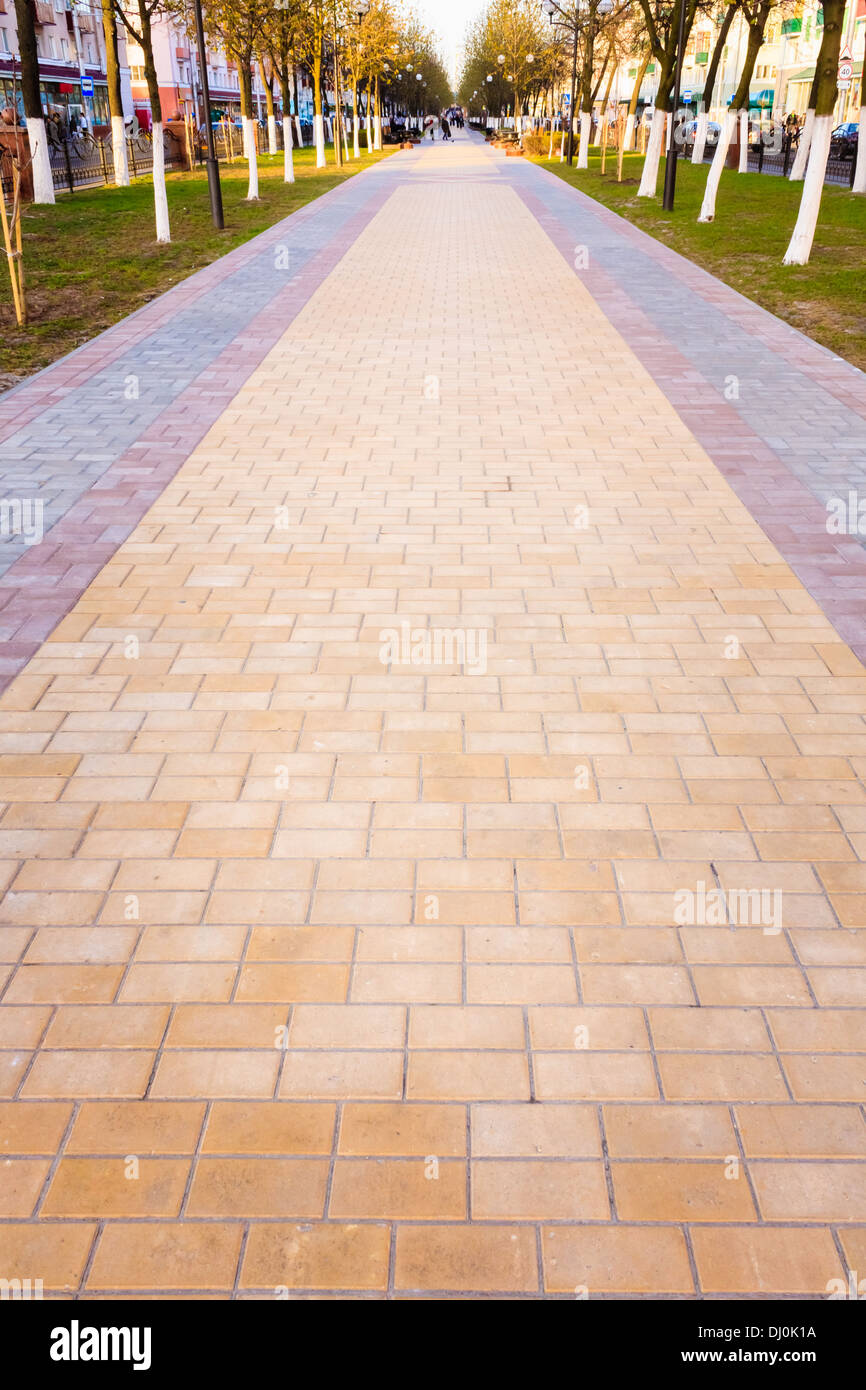 Walk Way Surface Of Colorful Concrete Blocks Stock Photo - Alamy