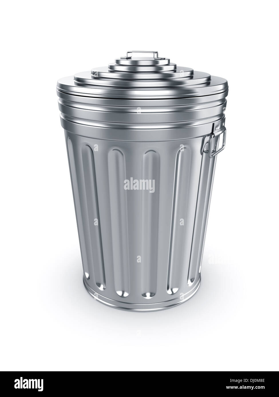 3d render of closed trash can isolated on white background Stock Photo ...