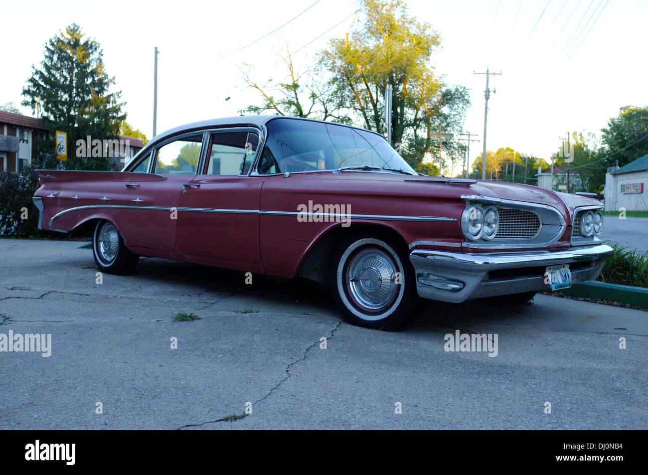 1959 Pontiac Catalina classic American car, parked on a drive in ...