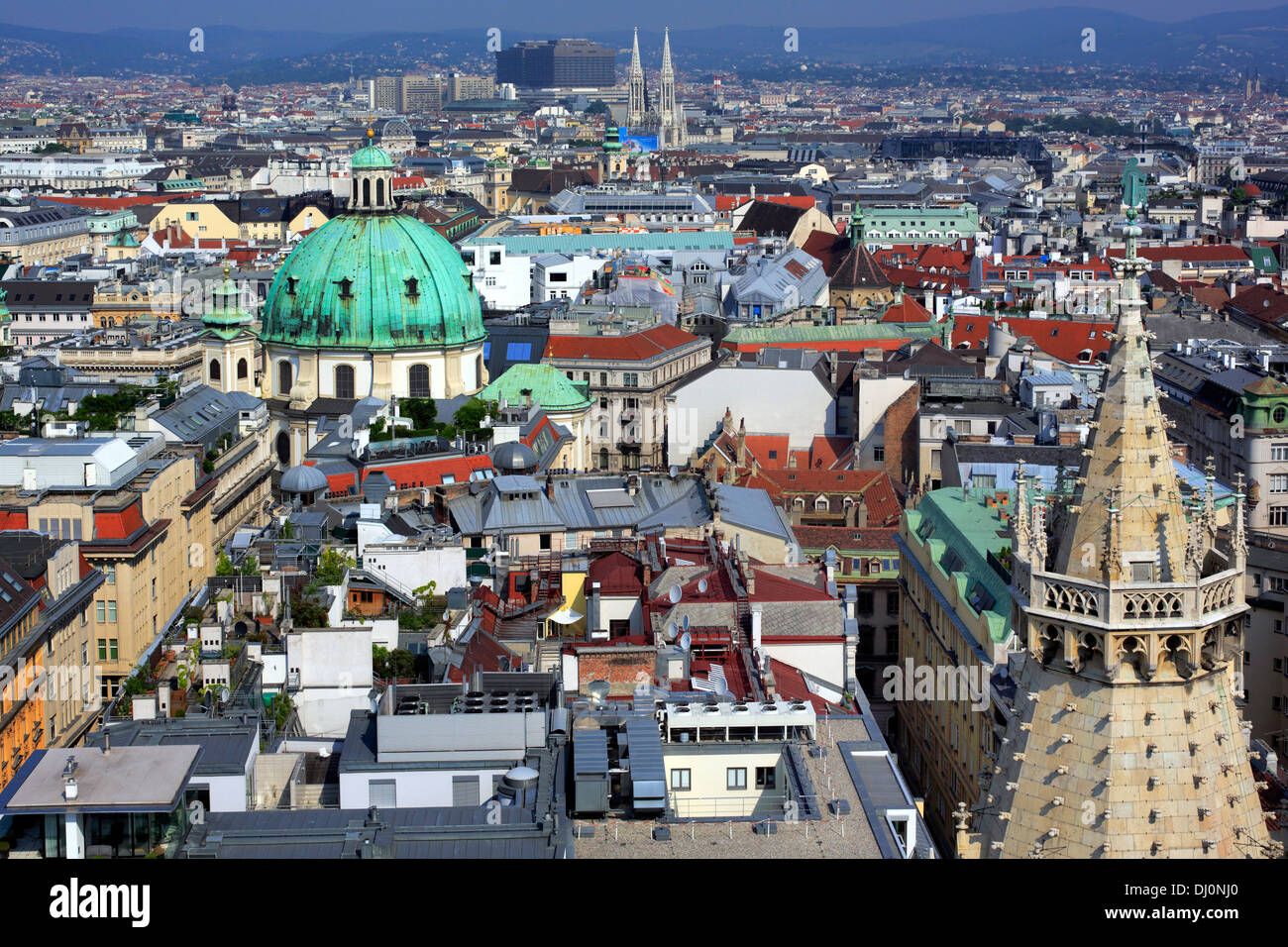 Cityscape from tower of St. Stephen's Cathedral (Stefansdom), Vienna ...