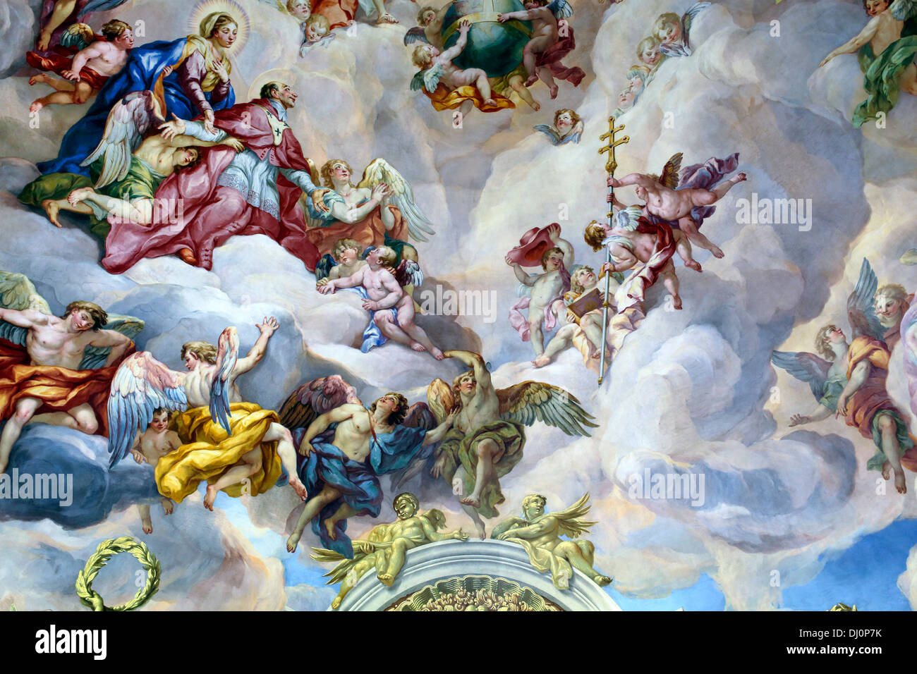 Baroque mural painting in Karlskirche (St. Charles's Church), Vienna ...