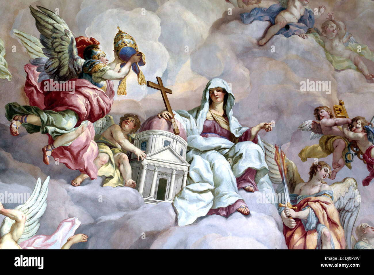 Baroque mural painting in Karlskirche (St. Charles's Church), Vienna ...