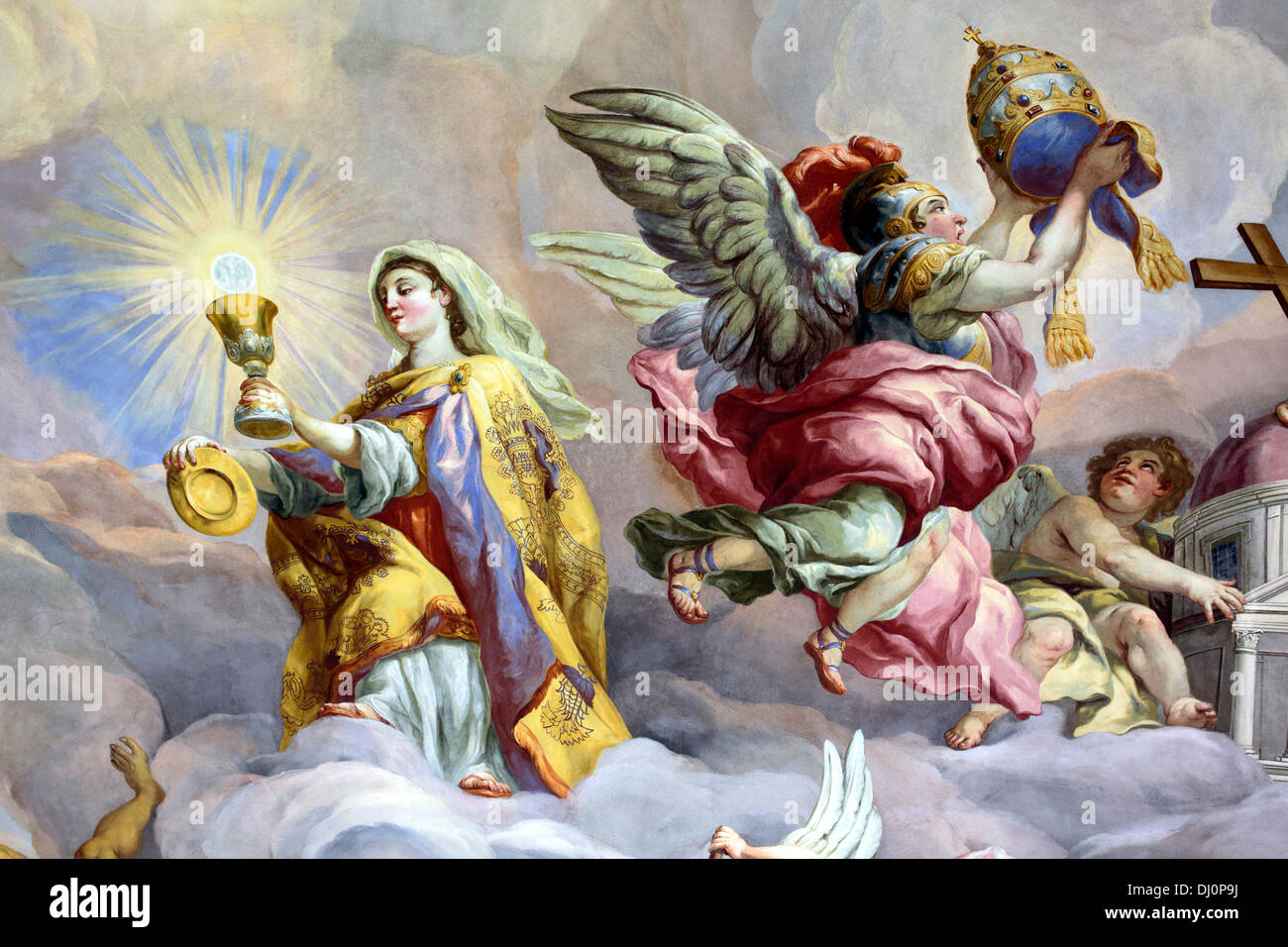 Baroque mural painting in Karlskirche (St. Charles's Church), Vienna ...