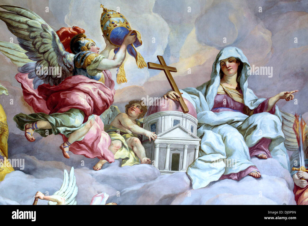 Baroque mural painting in Karlskirche (St. Charles's Church), Vienna ...