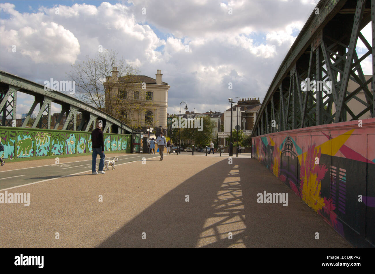 Bridge over the railway lines at Primrose Hill in London, England Stock ...