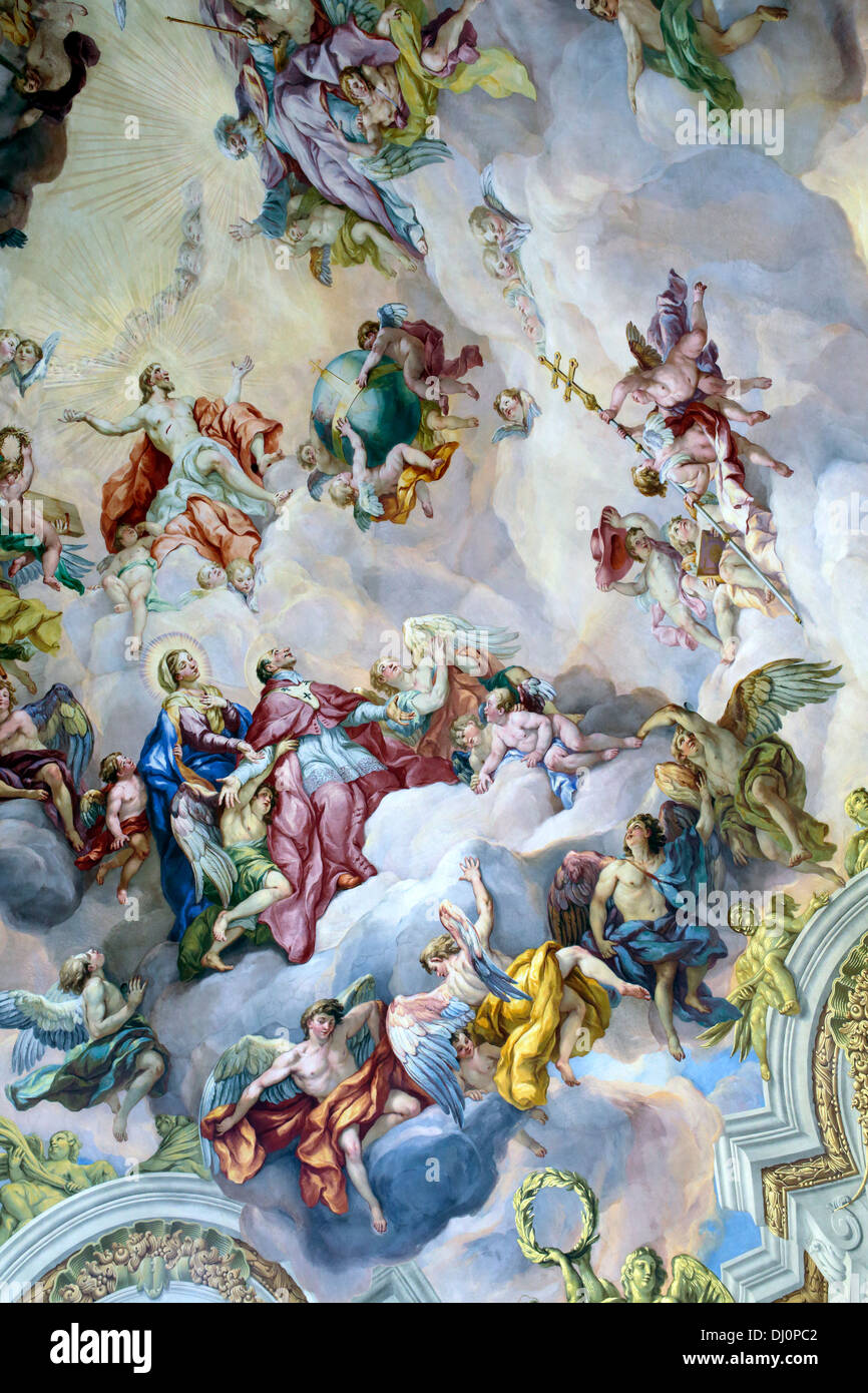 Baroque mural painting in Karlskirche (St. Charles's Church), Vienna ...