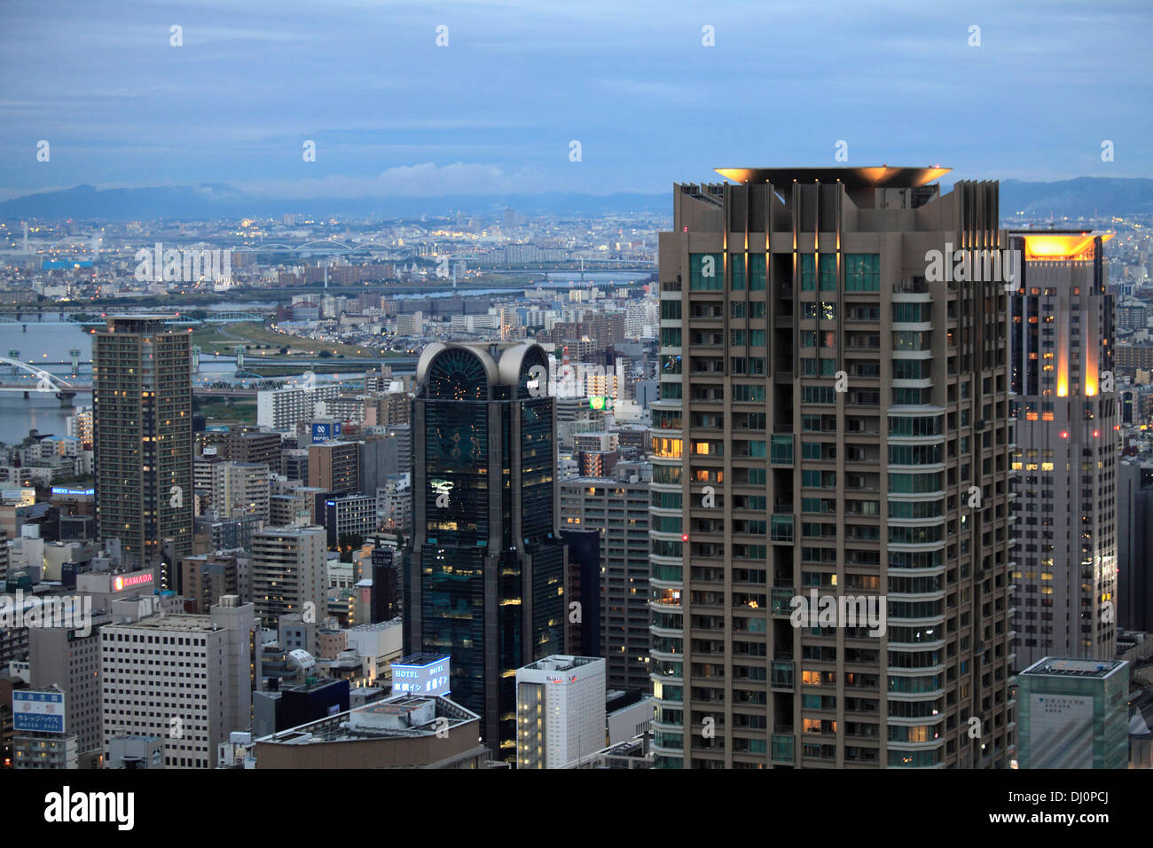 Aerial view of osaka skyline hi-res stock photography and images - Alamy