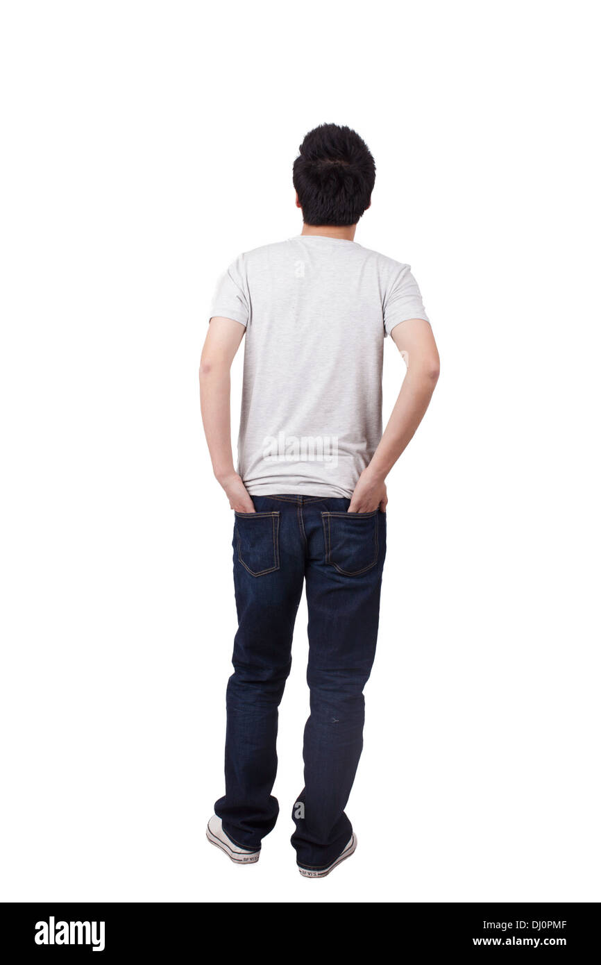 Back view shot young man hi-res stock photography and images - Alamy