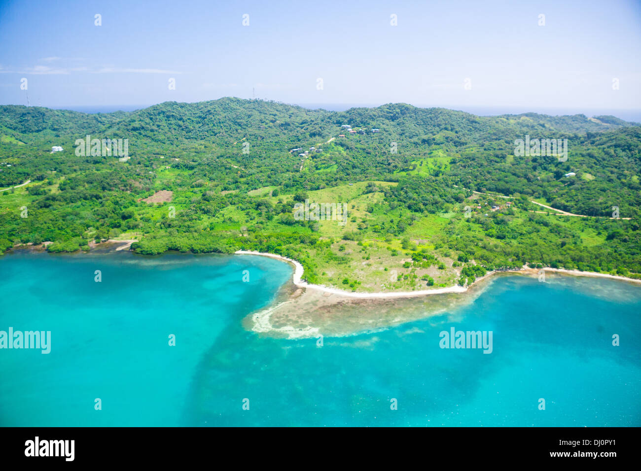 Aerial photo of Roatan island Stock Photo - Alamy