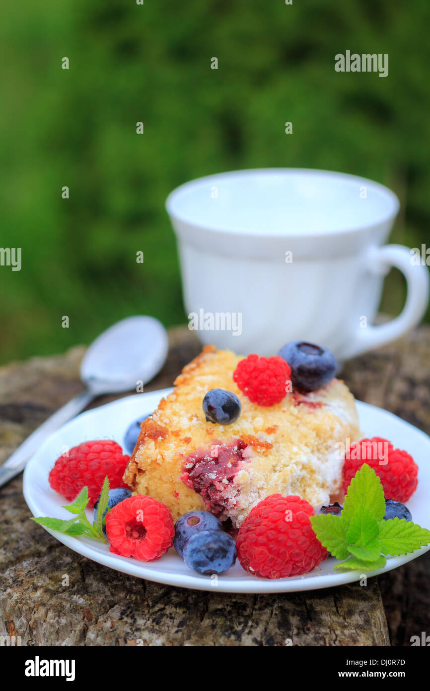 Raspberry yoghurt cake Stock Photo - Alamy