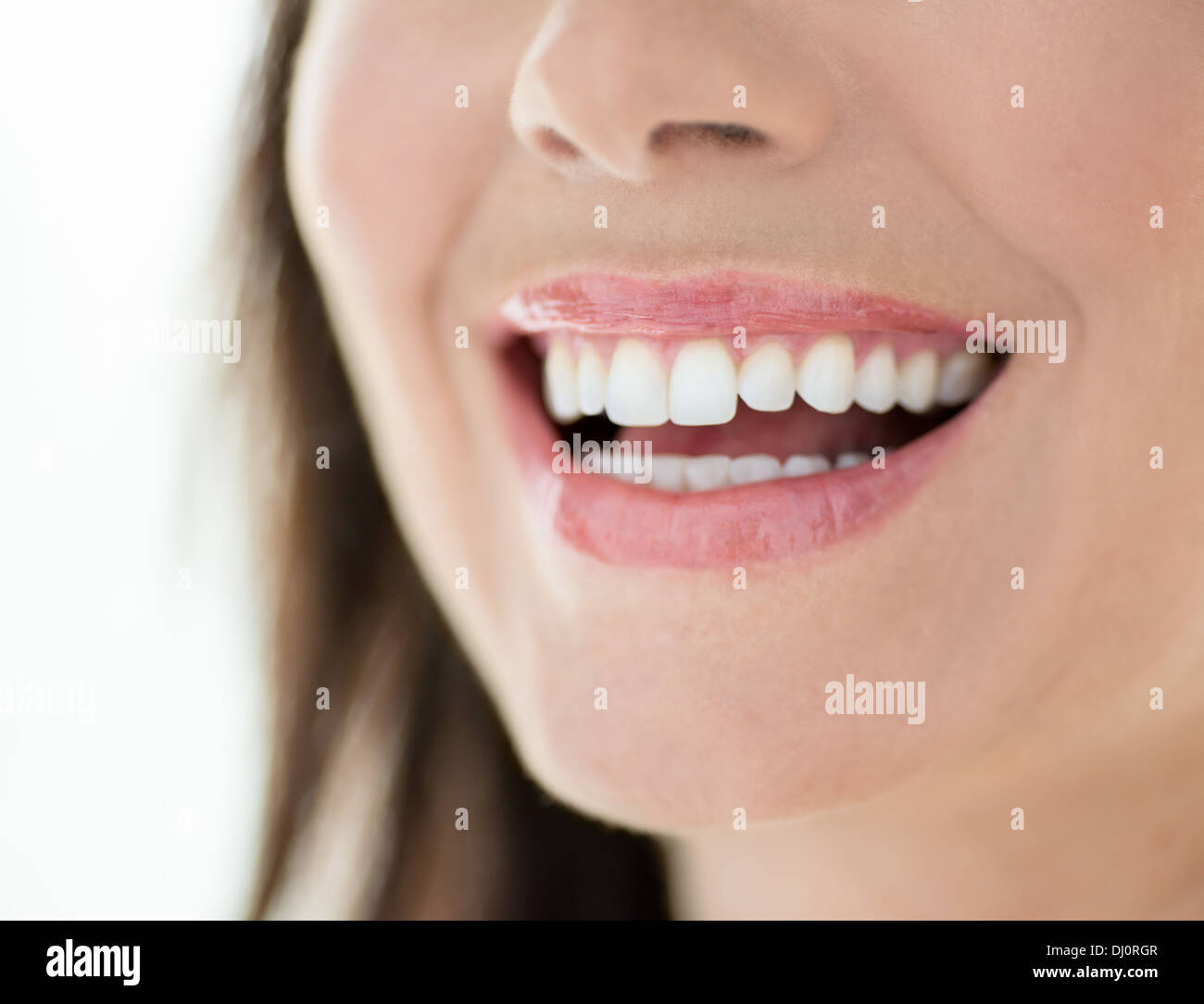 horizontal crop of the confident smile of a mature woman Stock Photo ...