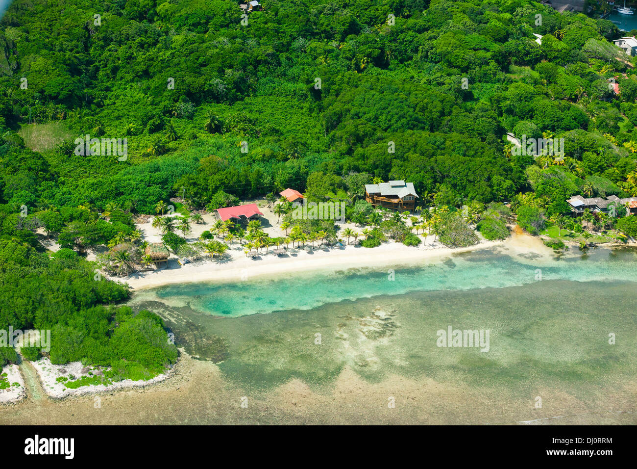 Aerial photo of Brick Bay, Roatan Stock Photo - Alamy