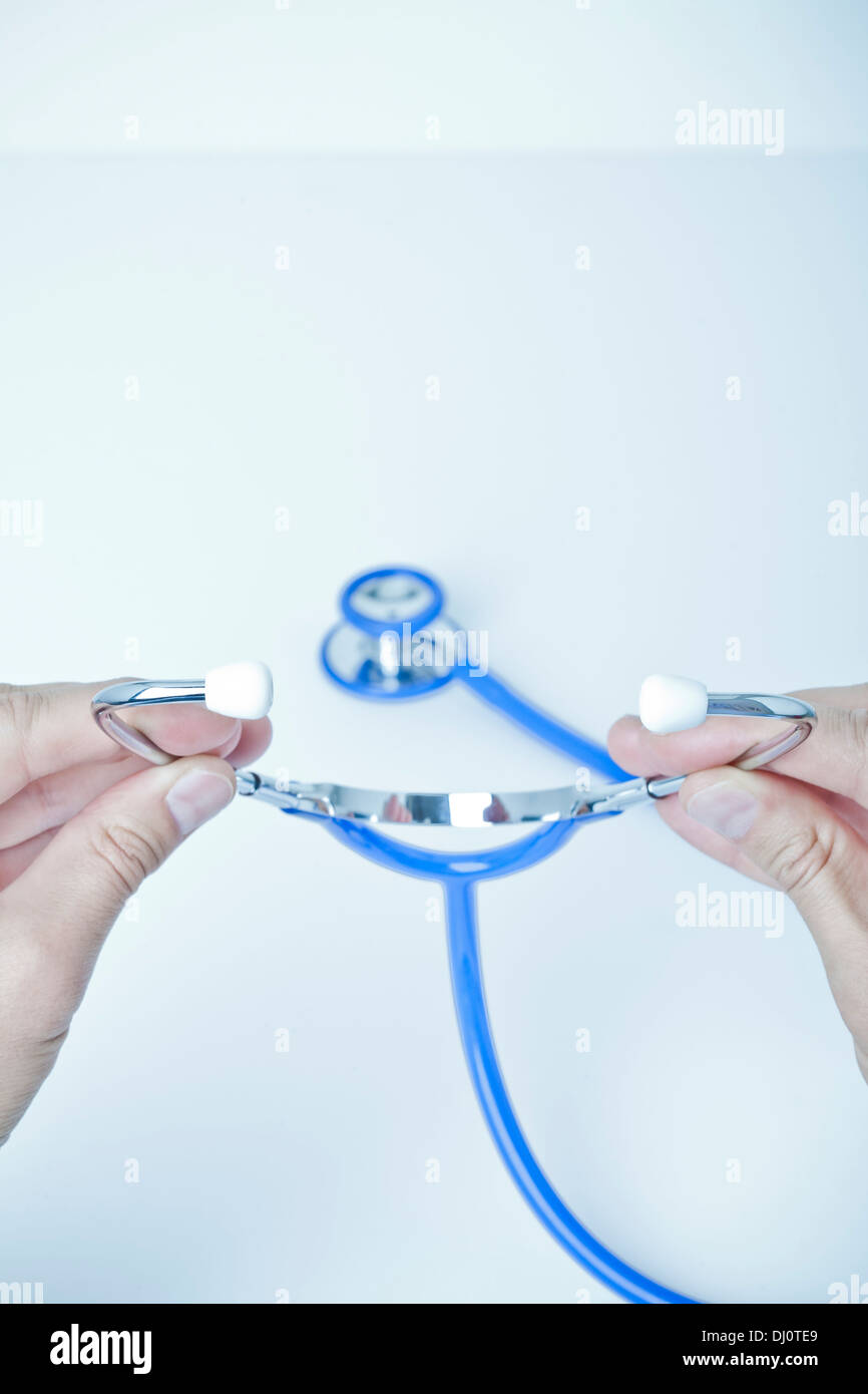 Doctor stethoscope in hand copy hi-res stock photography and images - Alamy