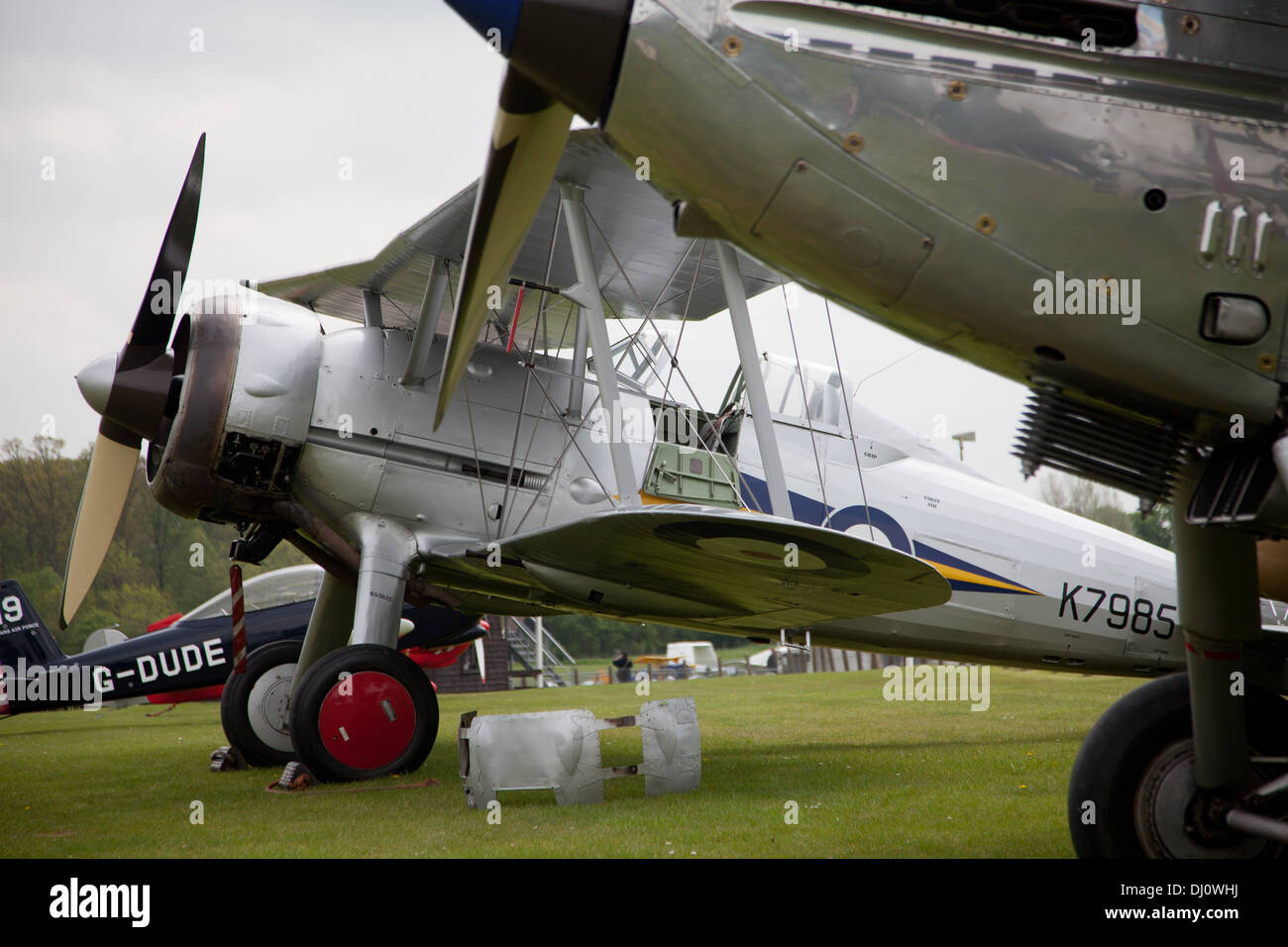 Gloster Gladiator 1930's biplane fighter aircraft at a Shuttleworth ...
