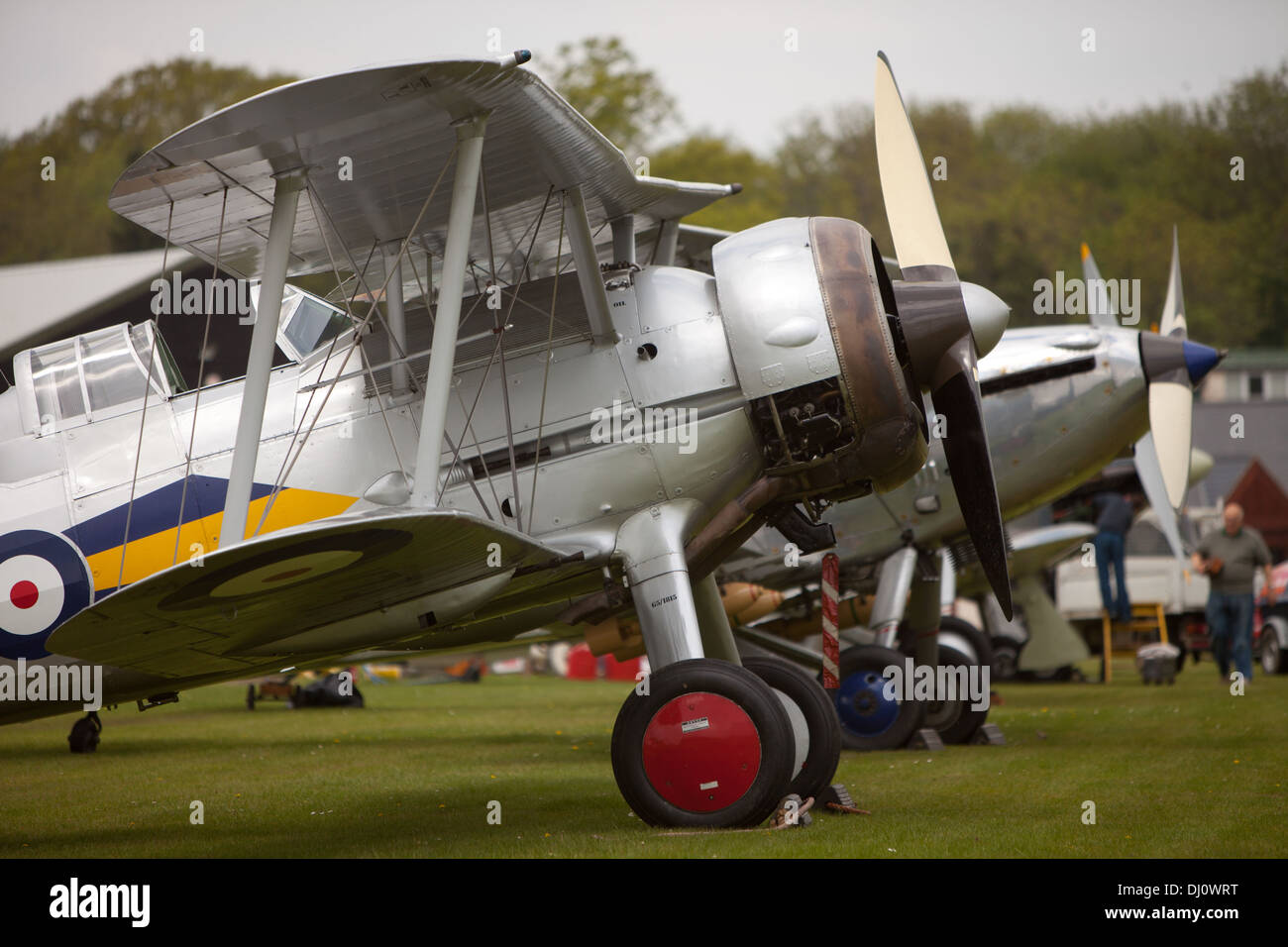 Gloster Gladiator 1930's biplane fighter aircraft at a Shuttleworth ...