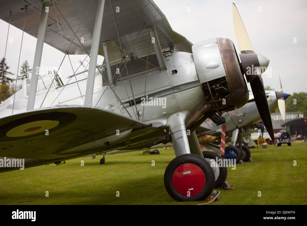 Gloster Gladiator 1930's biplane fighter aircraft at a Shuttleworth ...