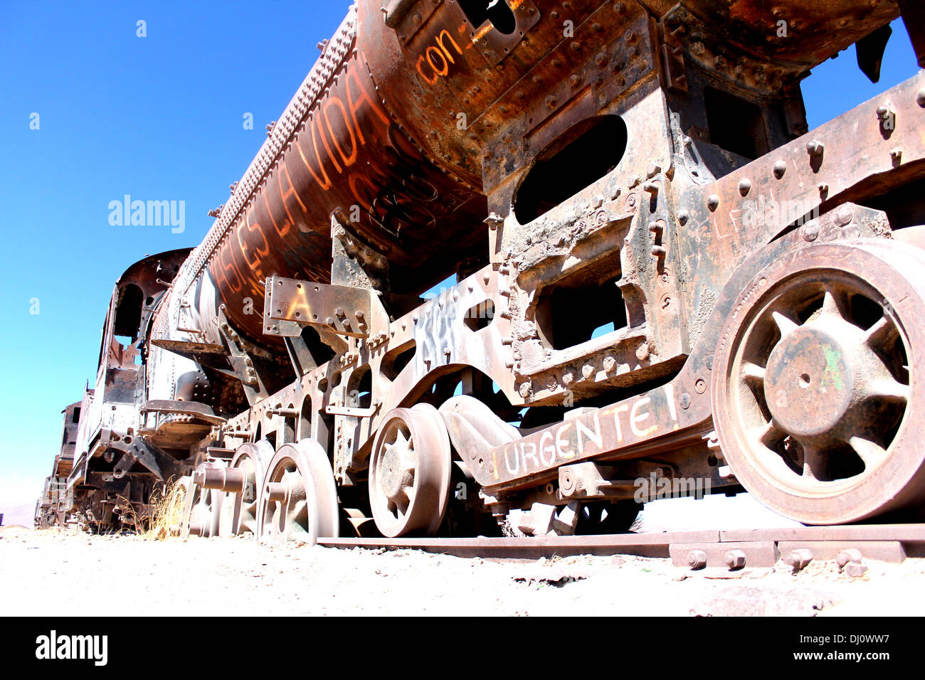 Train and Railway Graveyard in Uyuni, Bolivia Stock Photo - Alamy