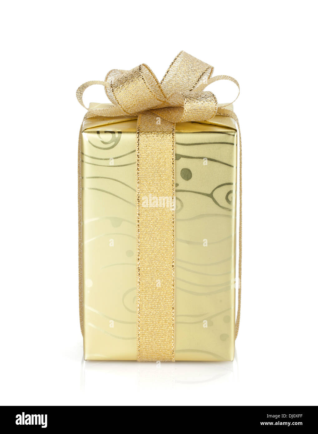 Gift box with ribbon and bow. Isolated on white background Stock Photo ...