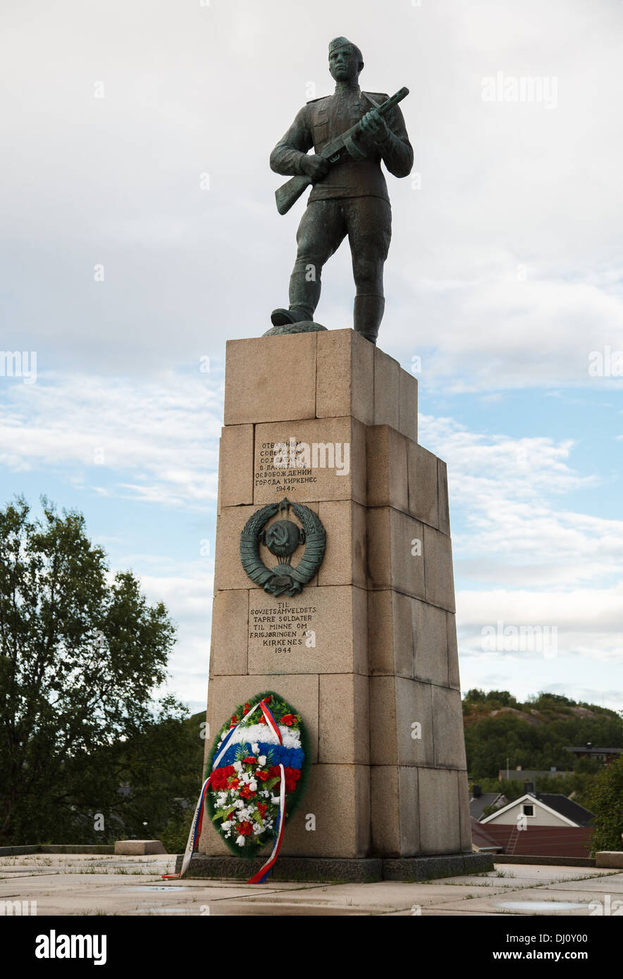 Statue of a Soviet soldier in Kirkenes, Norway, which used to be under ...