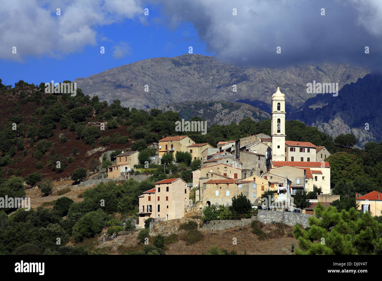 Soveria village in the Regional Natural Park of Corsica, France Stock ...
