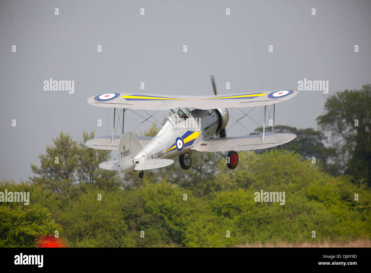 Gloster Gladiator 1930's biplane fighter aircraft at a Shuttleworth ...