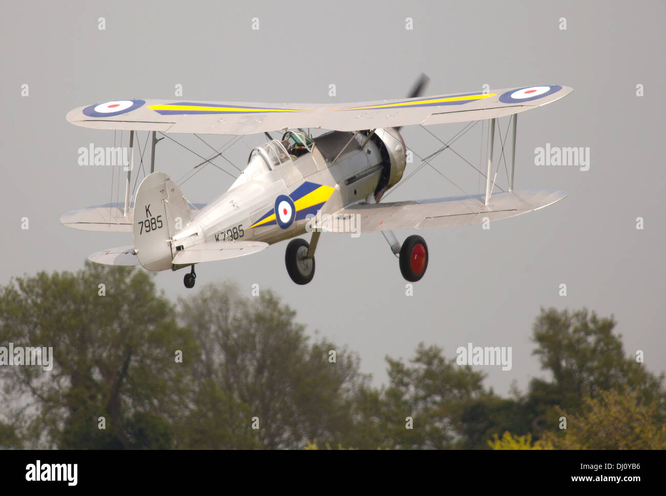 Gloster Gladiator 1930's biplane fighter aircraft at a Shuttleworth ...