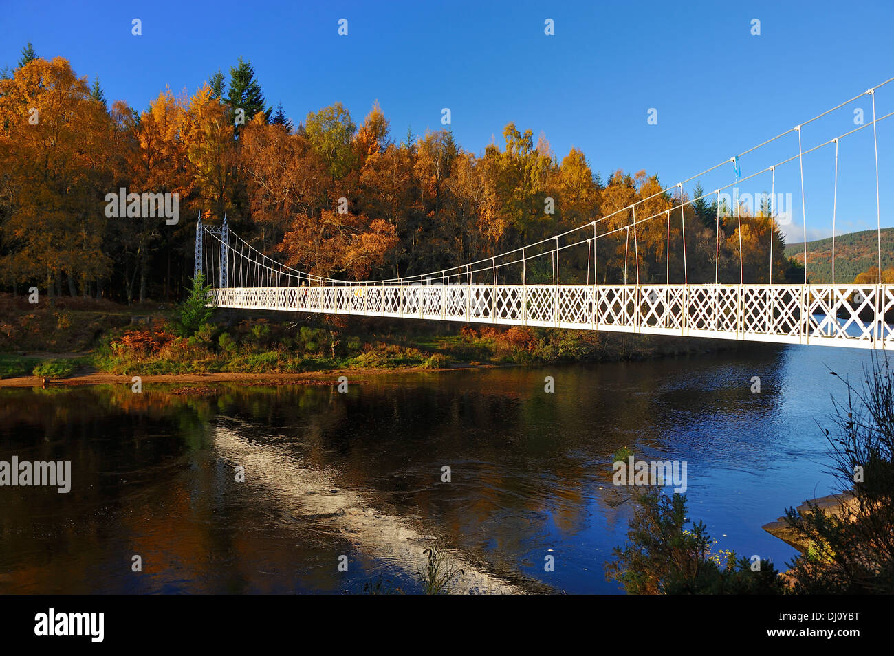 Cambus O'May Suspension Bridge near Ballater, Aberdeenshire, Scotland ...