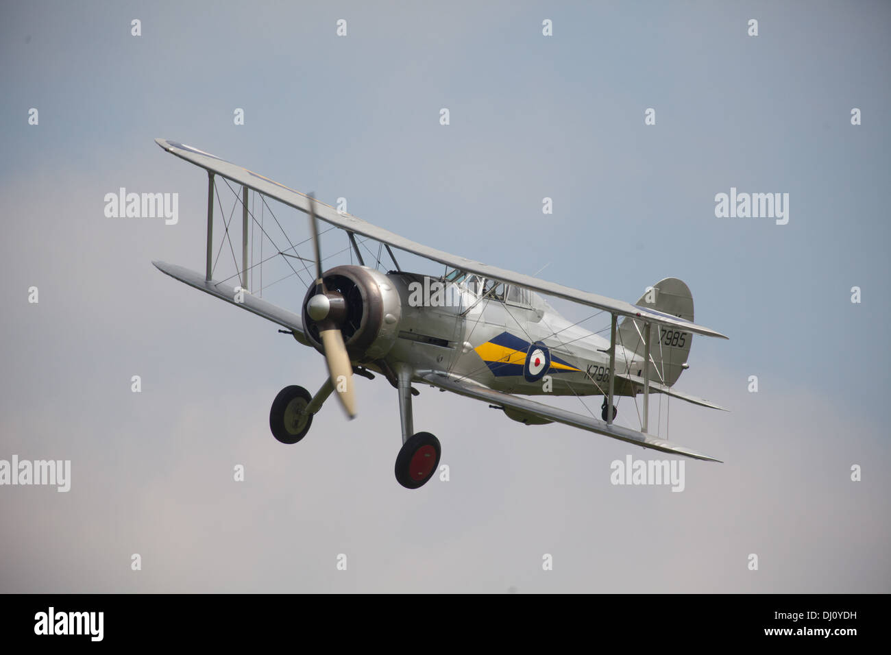 Gloster Gladiator 1930's biplane fighter aircraft at a Shuttleworth ...