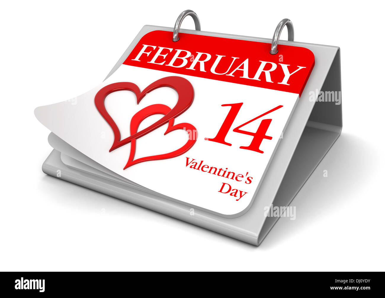 Calendar - 14 february (clipping path included Stock Photo - Alamy