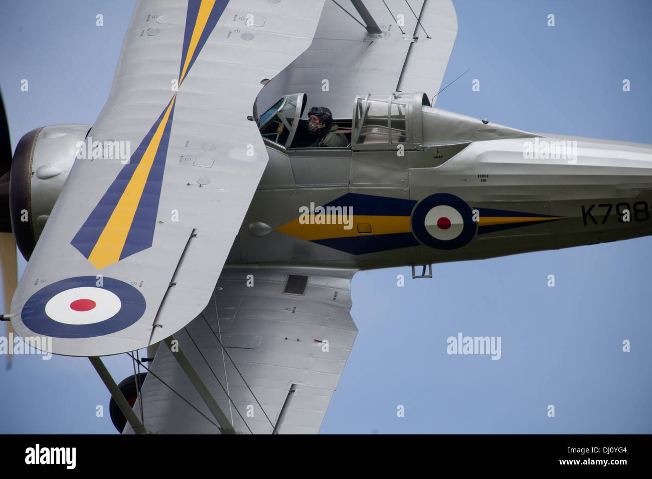 Gloster Gladiator 1930's biplane fighter aircraft at a Shuttleworth ...