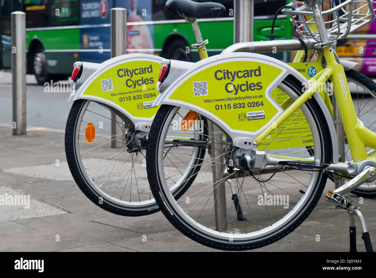 Nottingham Citycard cycles Stock Photo - Alamy