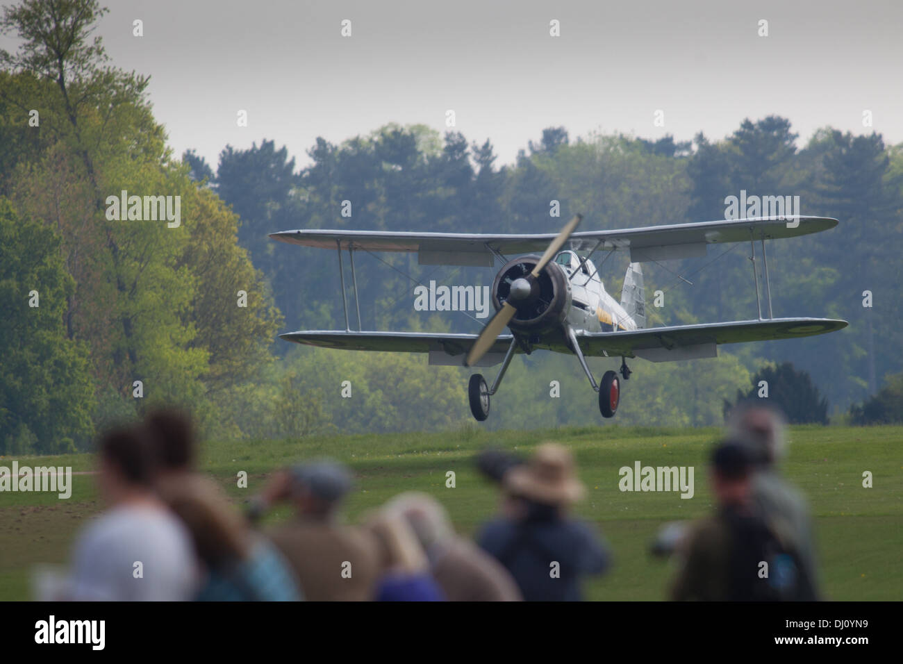Gloster Gladiator 1930's biplane fighter aircraft at a Shuttleworth ...