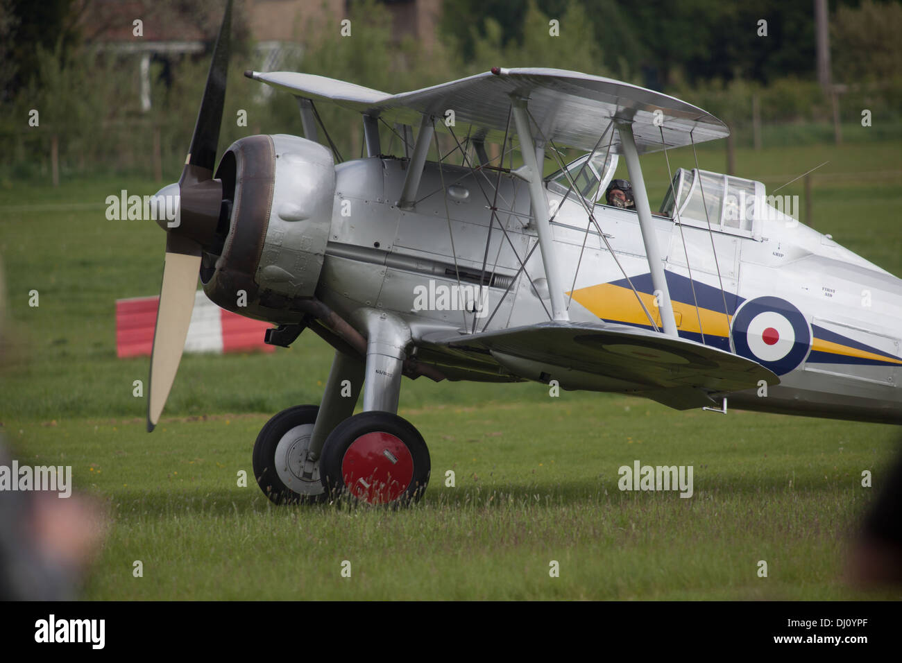 Gloster Gladiator 1930's biplane fighter aircraft at a Shuttleworth ...