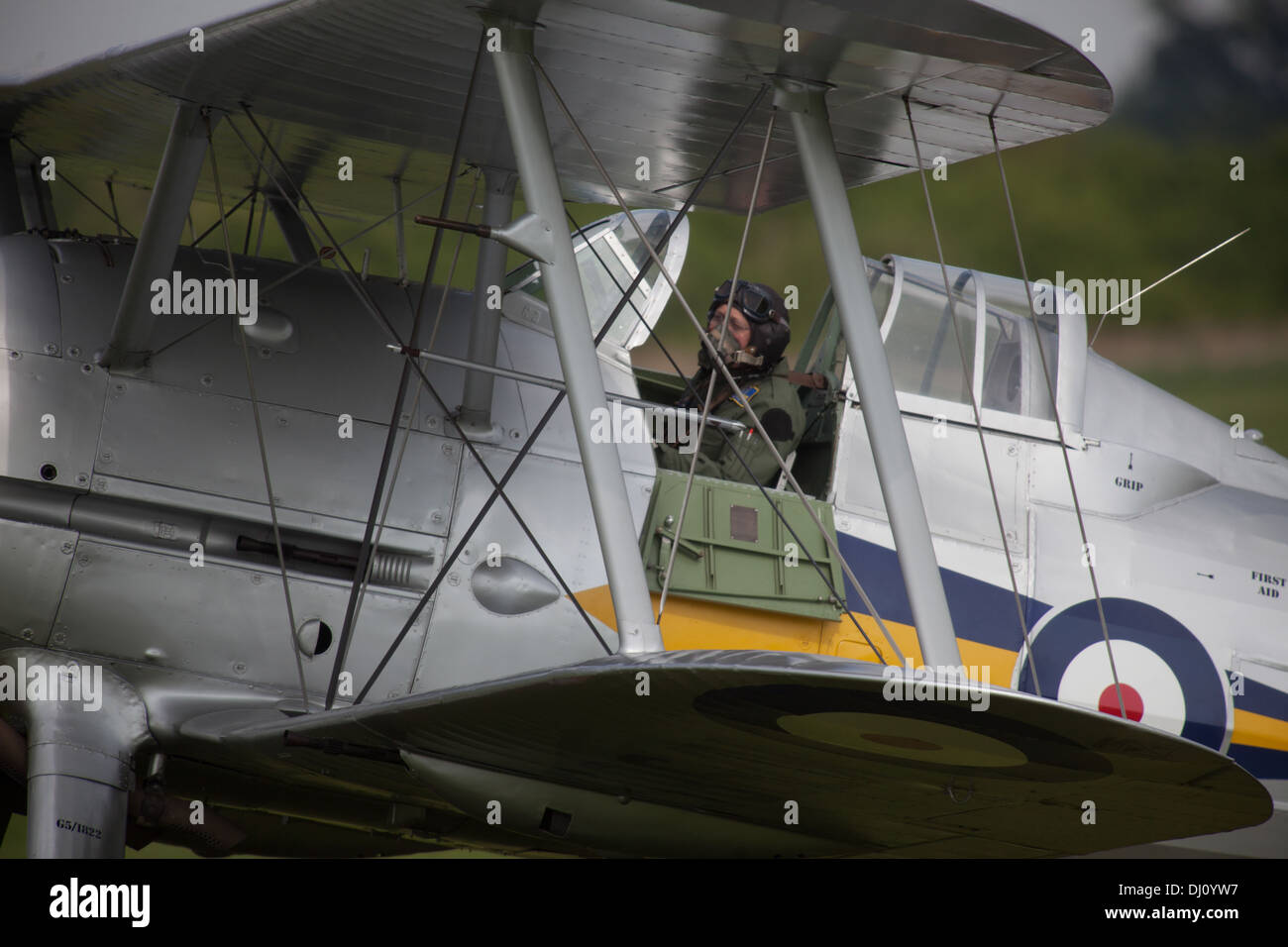Gloster Gladiator 1930's biplane fighter aircraft at a Shuttleworth ...