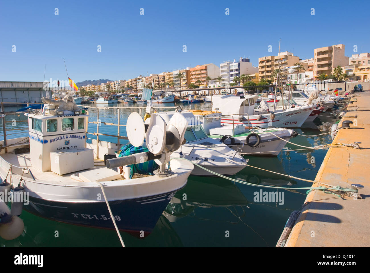 Traditional Fishing Boats in the Port of Garrucha, Almeria, Spain Stock ...