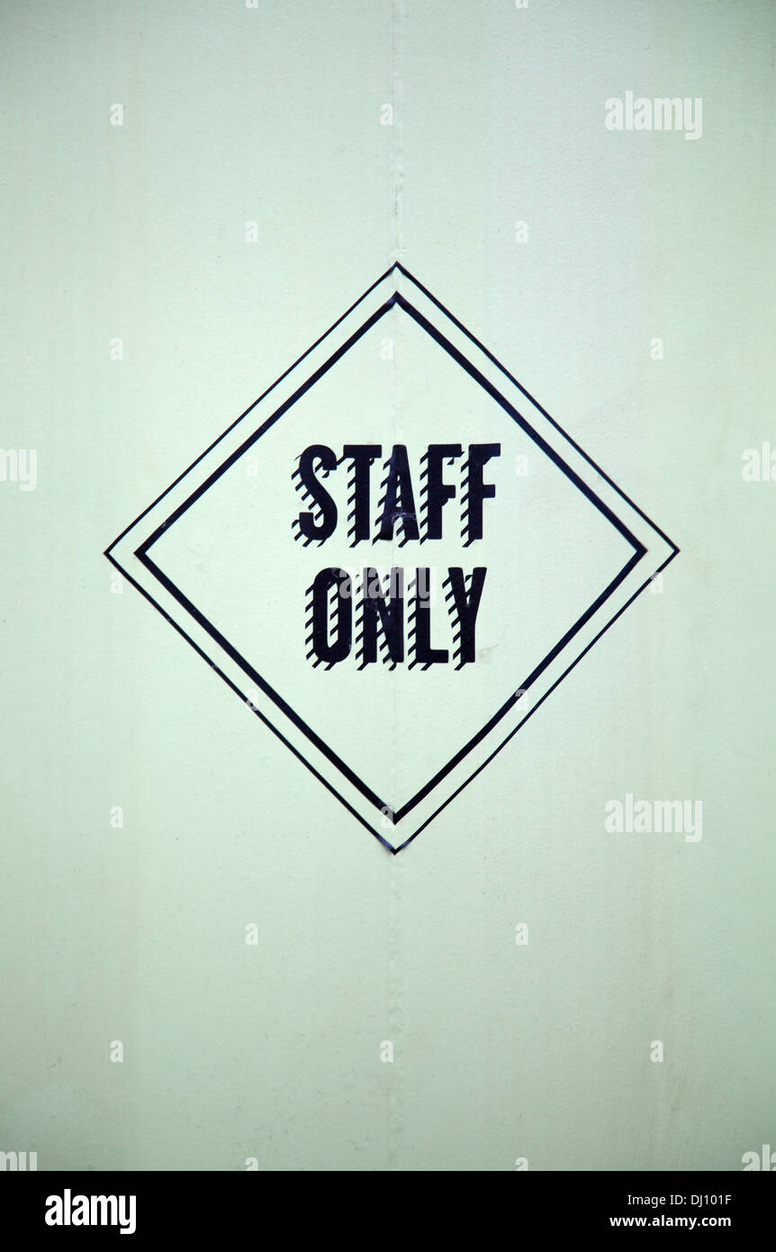 Staff Only Sign Stock Photo - Alamy