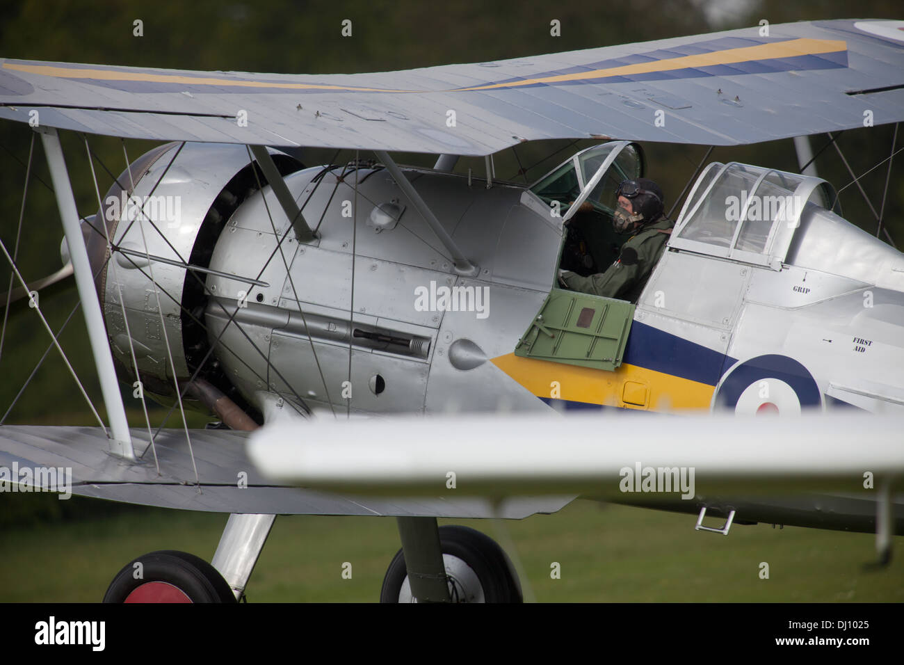 Gloster Gladiator 1930's biplane fighter aircraft at a Shuttleworth ...